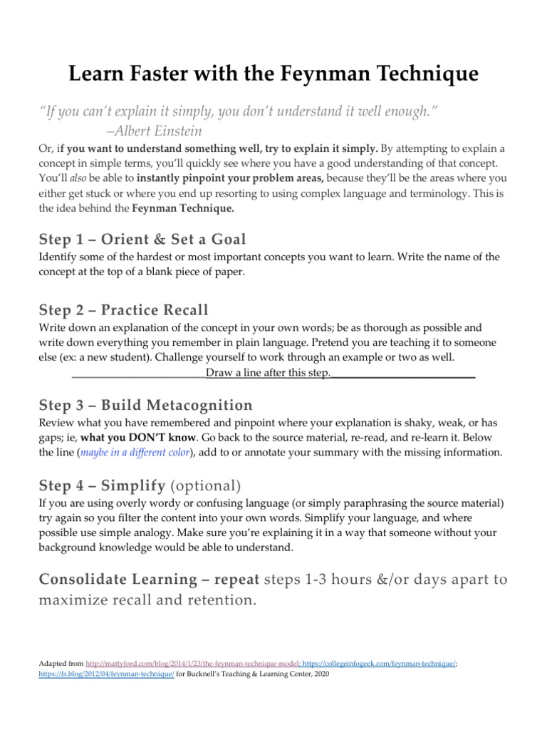Feynman Technique | PDF