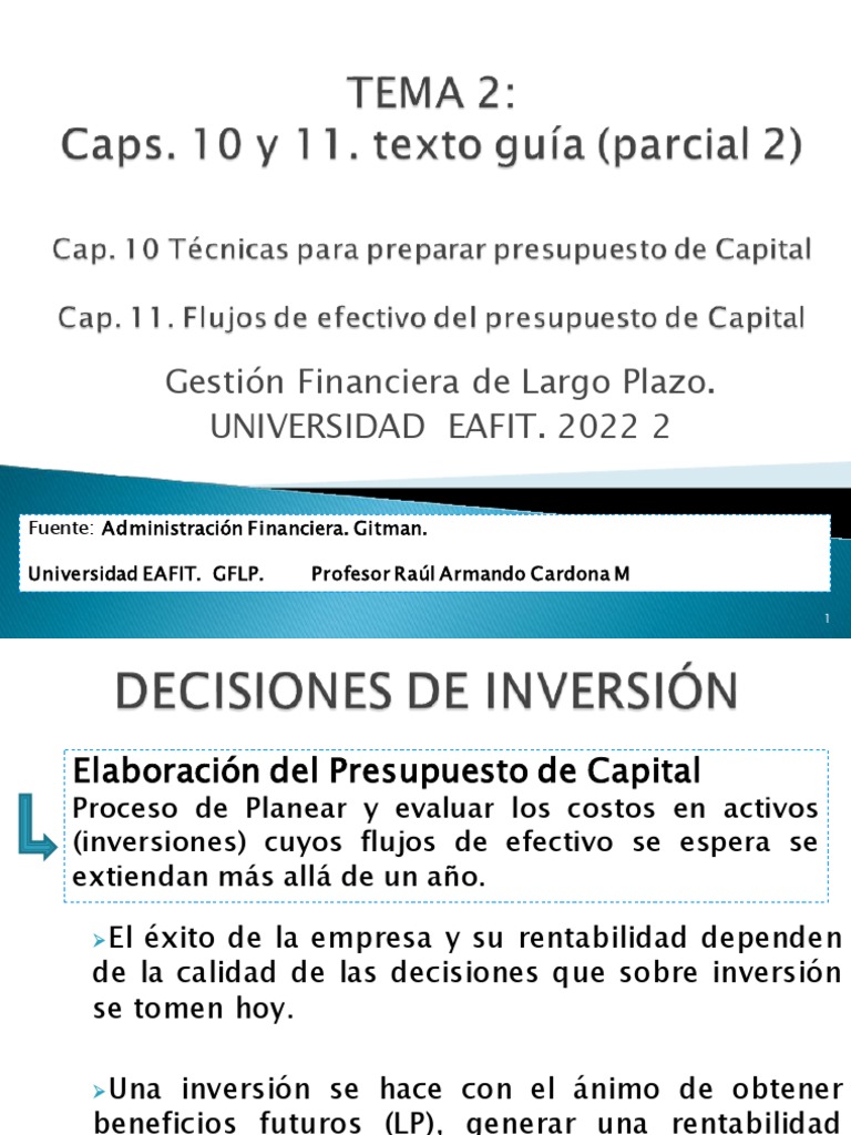 Técnicas Presupuesto de Capital | PDF | Presupuesto | Capital (economía)
