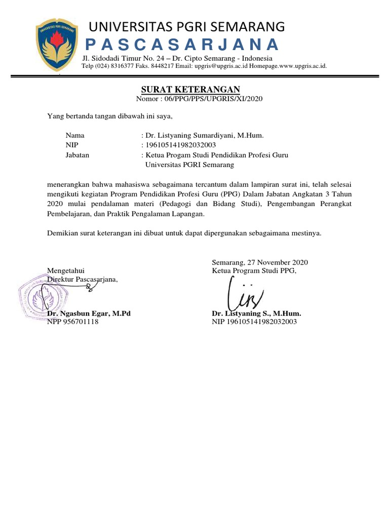 Mahasiswa PPG UPGRIS | PDF