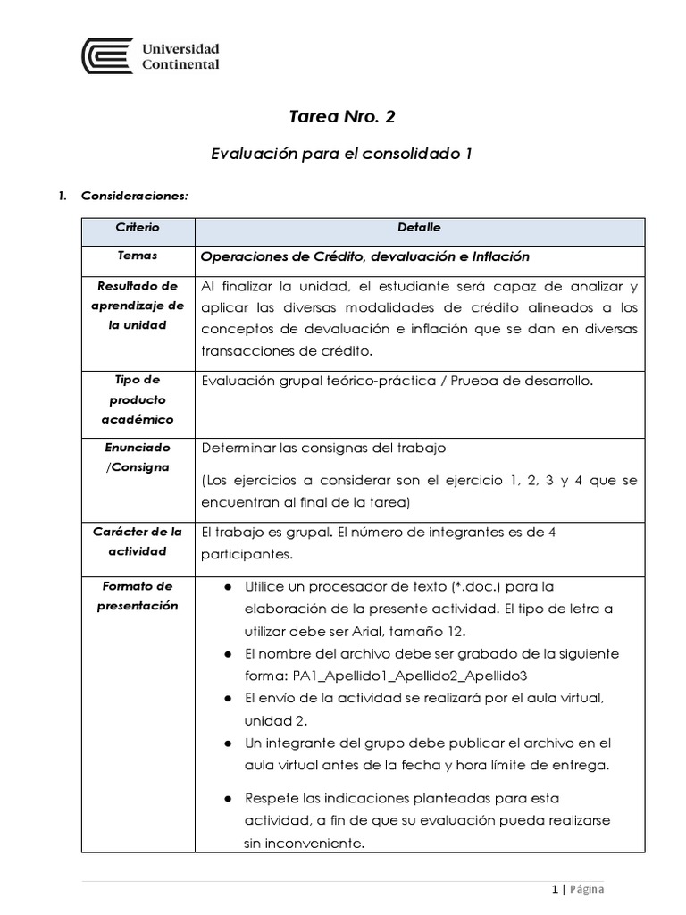 Formato Tarea 2 C1 | PDF | Bancos | Interés