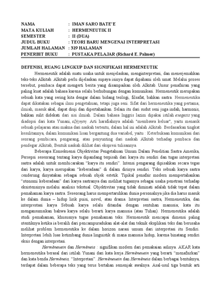 Teori Baru Mengenai Interpretasi | PDF | Filsafat