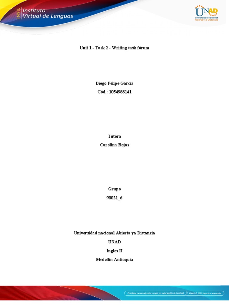 Unit 1 - Task 2 - Writing Task Forum | PDF | Learning | Cognition