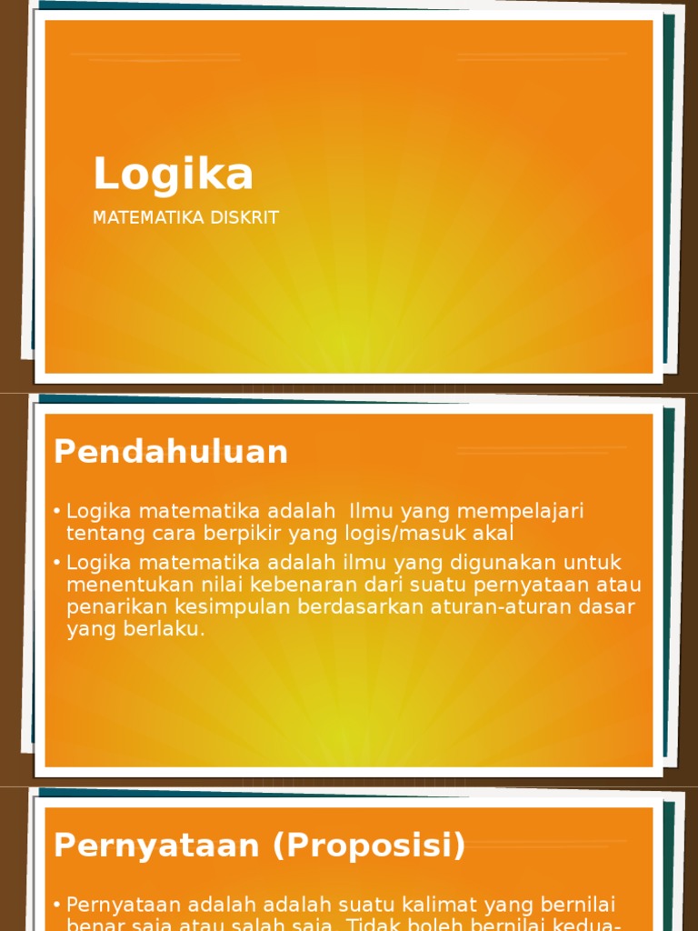 Logika Matematika: Proposisi dan Kesimpulan | PDF | Seni & Disiplin ...