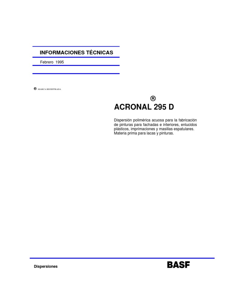 Acronal 295D | PDF | Pigmento | Aluminio