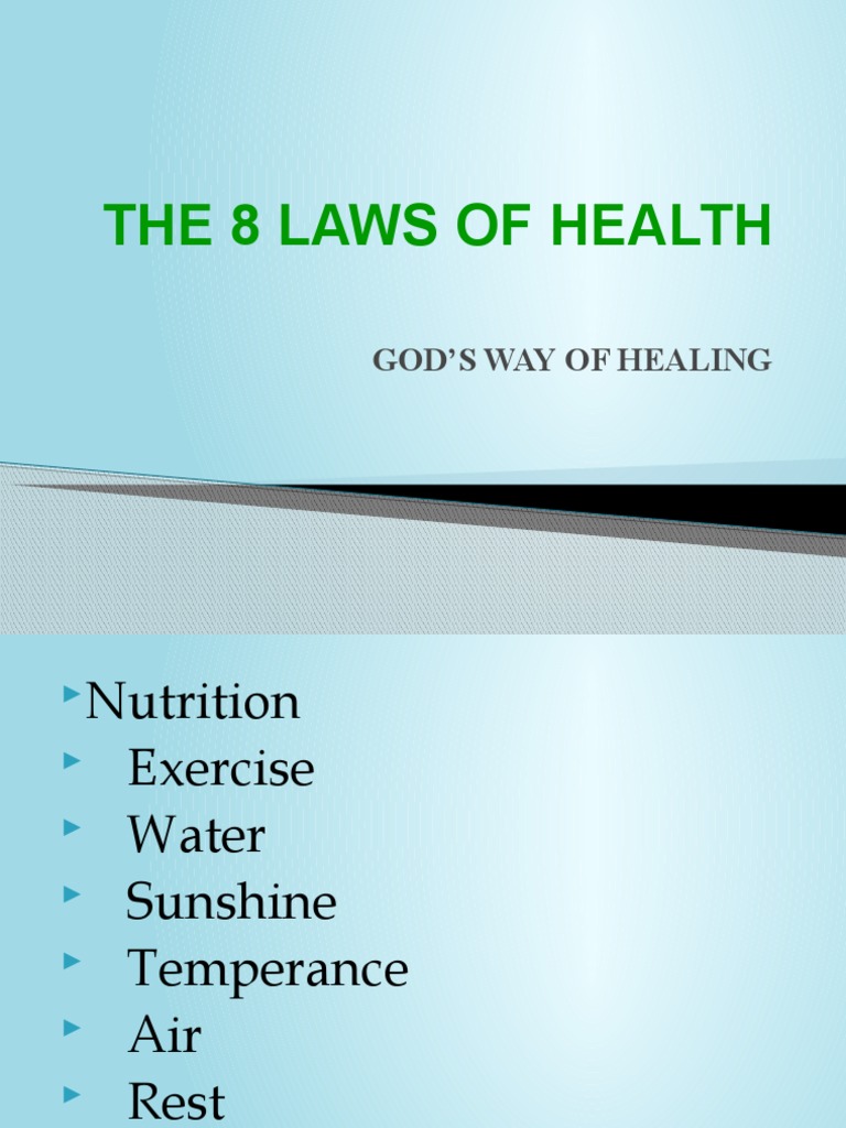 God's 8 Laws of Health Explained | PDF | Drink