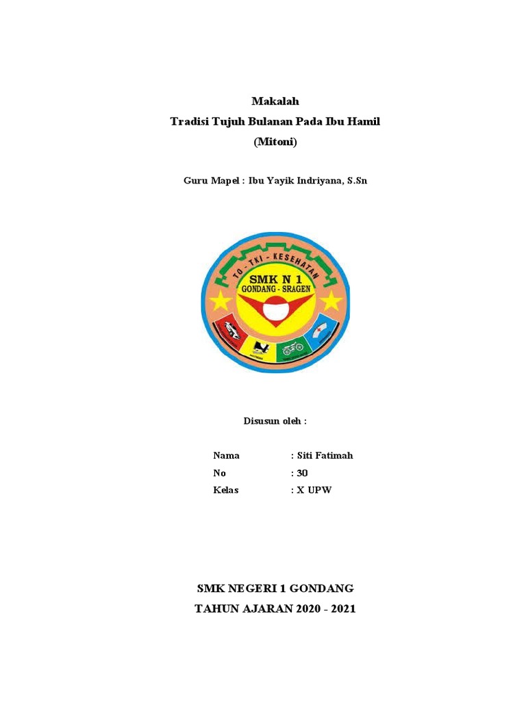 Makalah Tradisi Tujuh Bulanan Mitoni Siti Fatimah Xupw 30 | PDF Makalah Tradisi Tujuh Bulanan Mitoni Siti Fatimah Xupw 30 | PDF