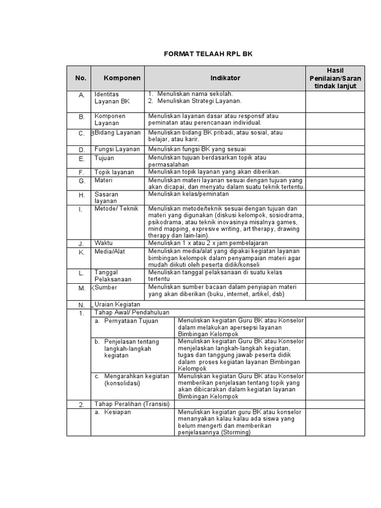 Format Telaah RPL BK | PDF