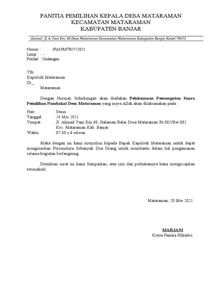 Contoh Surat Resmi | PDF