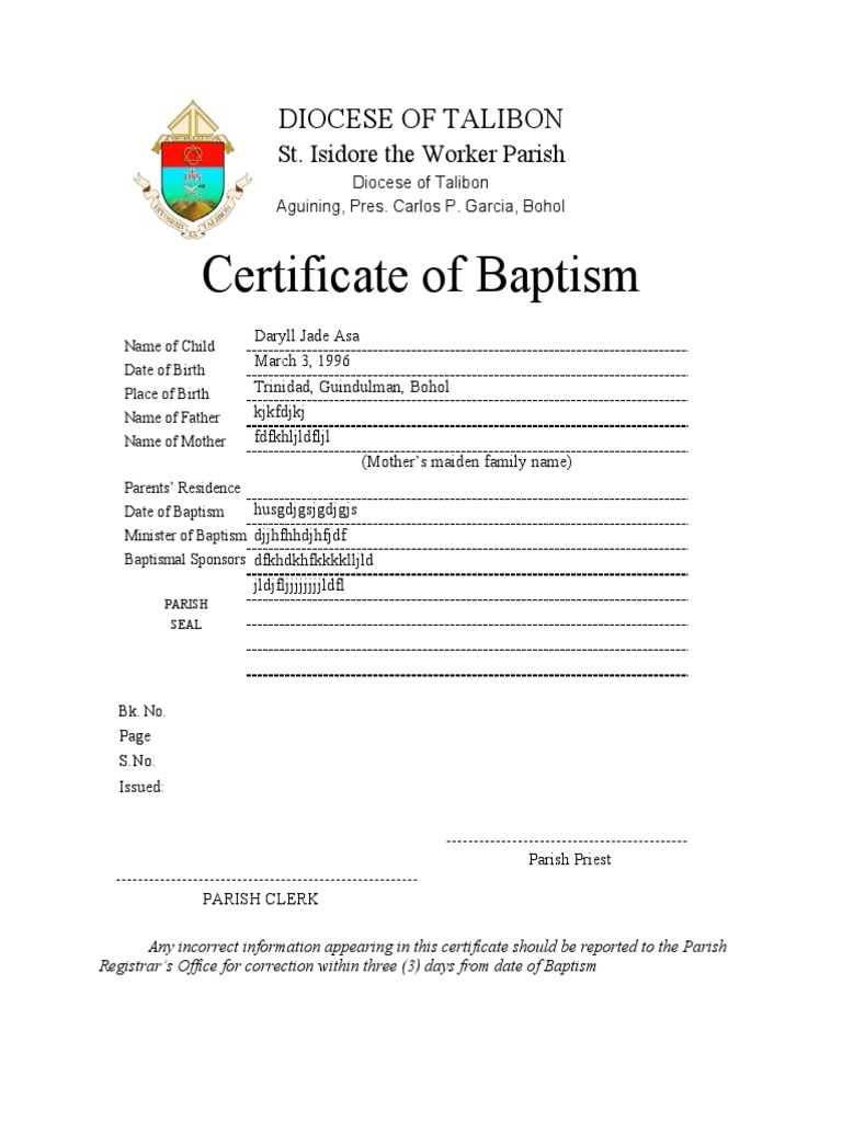 Diocese of Talibon | PDF