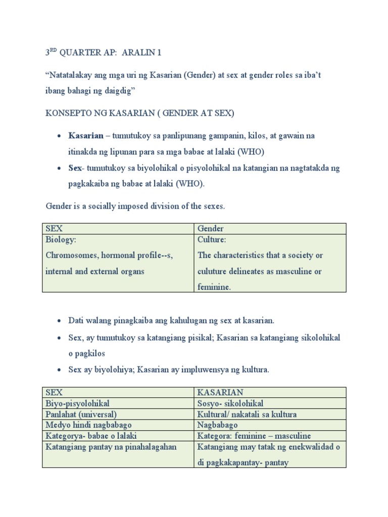 3RD Quarter Ap | PDF