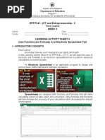 Cot 3 - Tle Ict Week 6 | PDF | Spreadsheet | Microsoft Excel