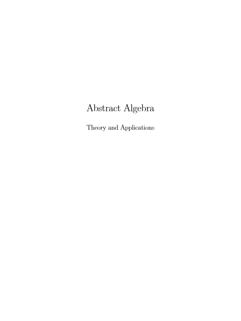 Abstract Algebra: Theory and Applications | PDF | Function (Mathematics) | Group (Mathematics)