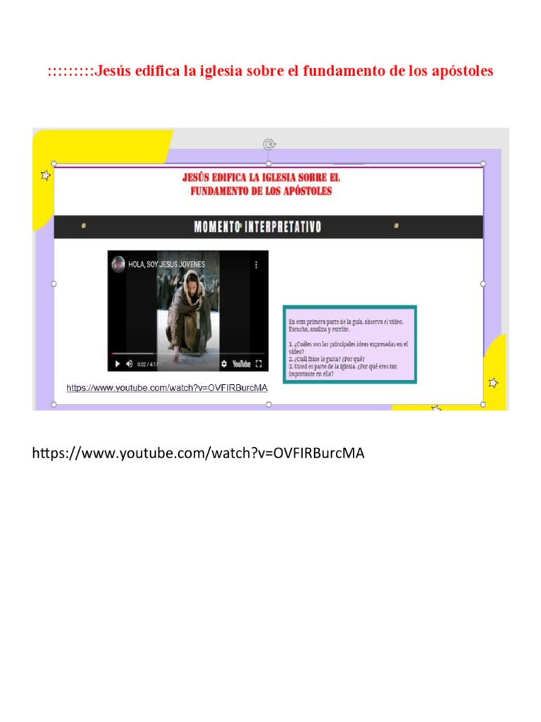 Jesús Edifica La Iglesia Sobre El Fundamento de Los Apóstoles | PDF