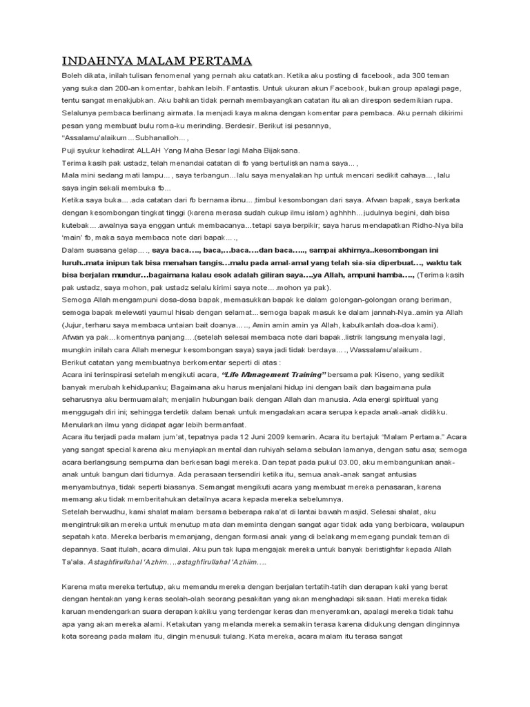 Indahnya Malam Pertama | PDF