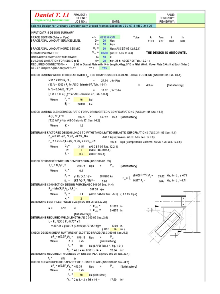 Seismic Design For Ordinary Concentrically Braced Frames Based On CBC ...