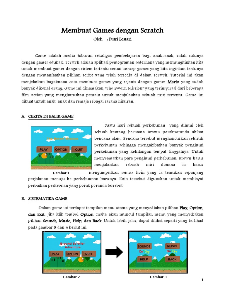 Tutorial Membuat Game Sederhana di Scratch | PDF