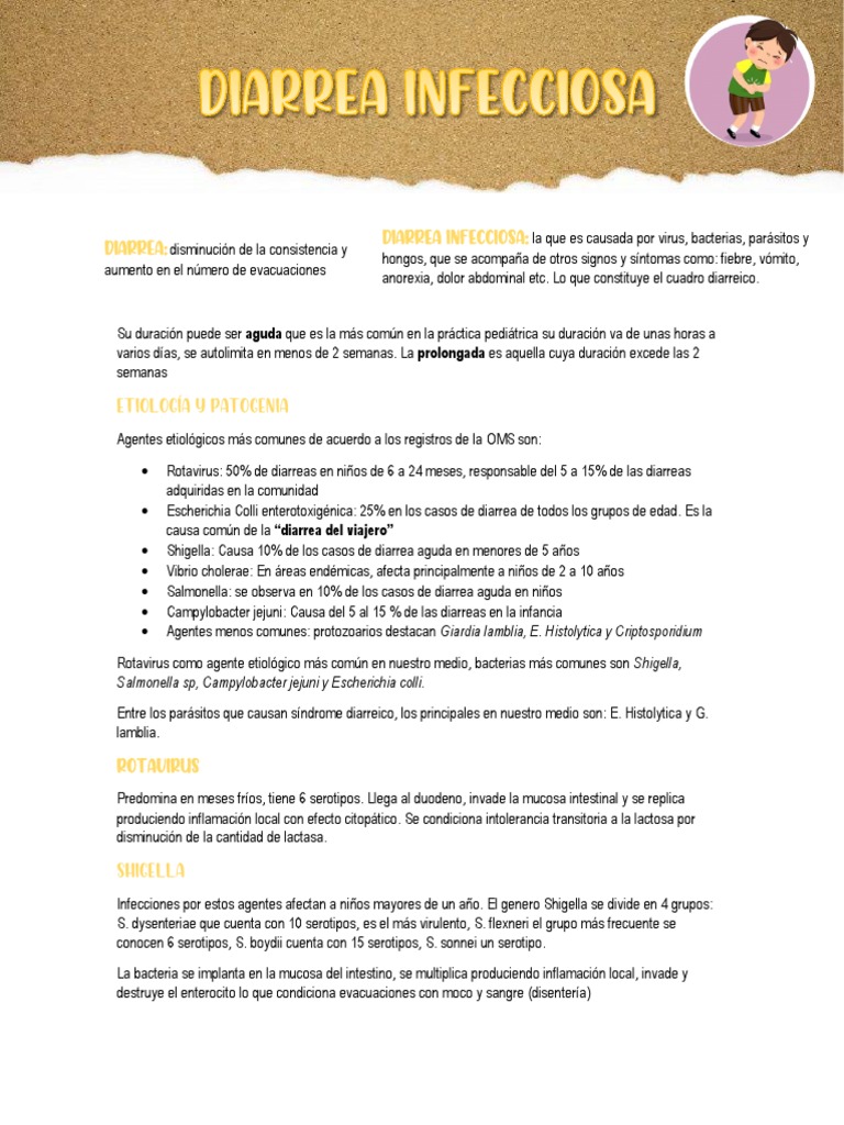 Diarrea Infecciosa Resumen | PDF | Diarrea | Enfermedades transmitidas ...