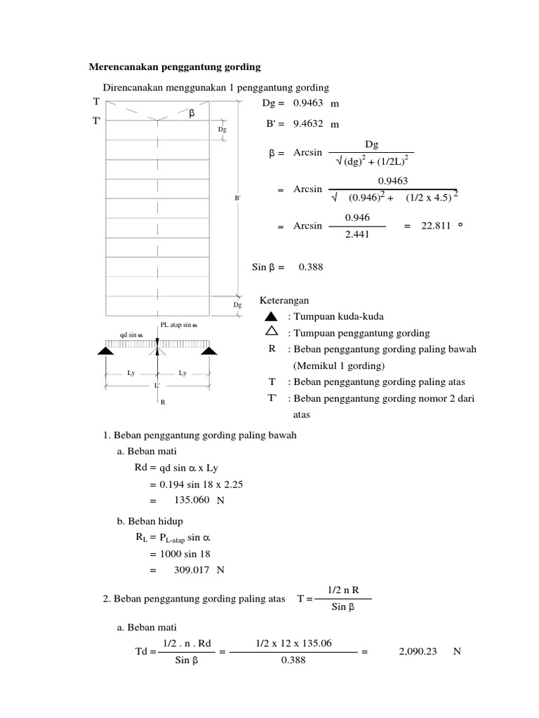 Perhitungan Penggantung Gording | PDF
