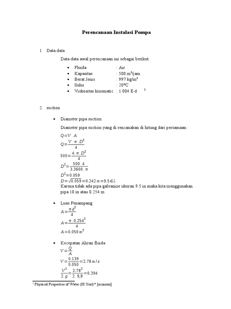 Perencanaan Instalasi Pompa | PDF