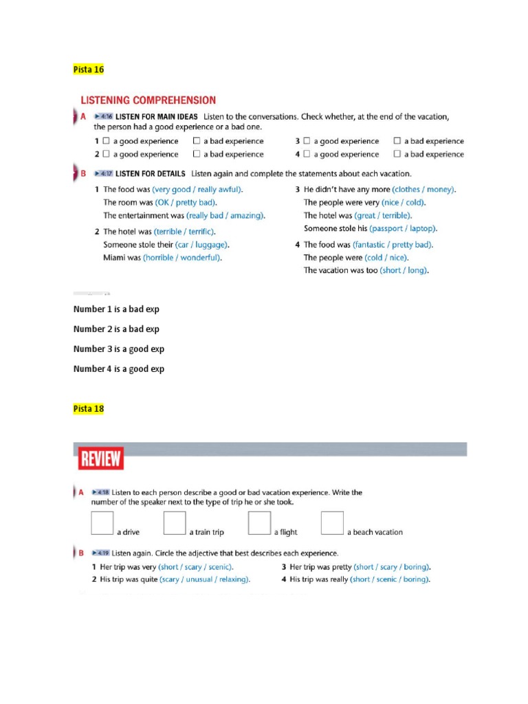 Diego Emmanuel Rodriguez Morado - Listening Unit 7 - Lesson 4 & Review ...