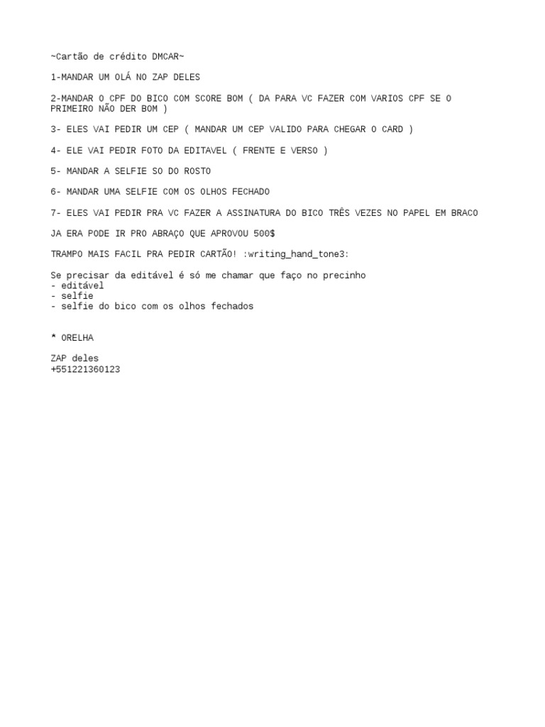 Esquema Cartão DMCAR | PDF