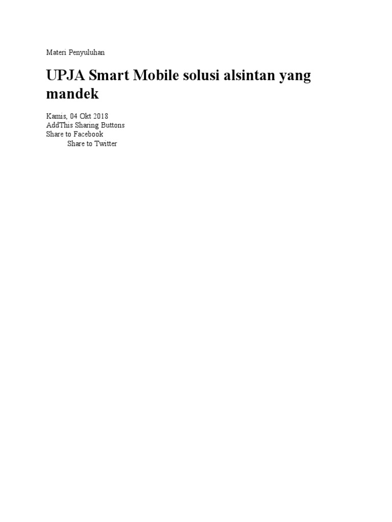 UPJA Smart Mobile: Solusi Alsintan Petani | PDF | Bisnis | Teknologi ...