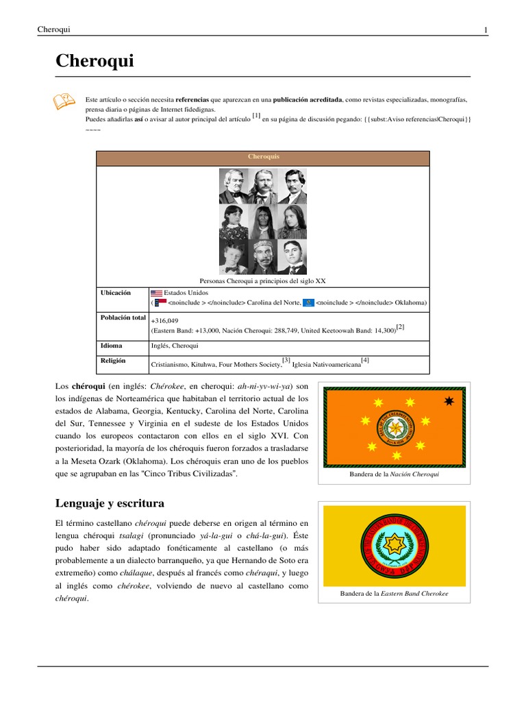 Historia y Cultura del Pueblo Cheroqui | PDF | Primeras naciones ...