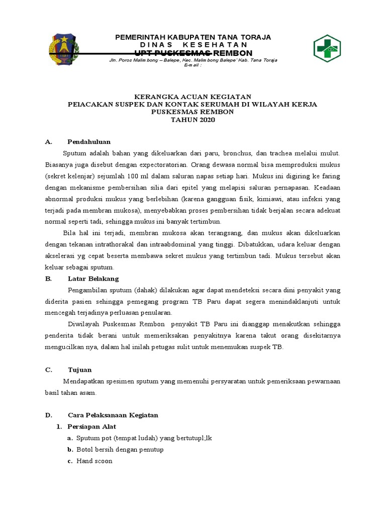TOR Pengambilan Logistik TB | PDF