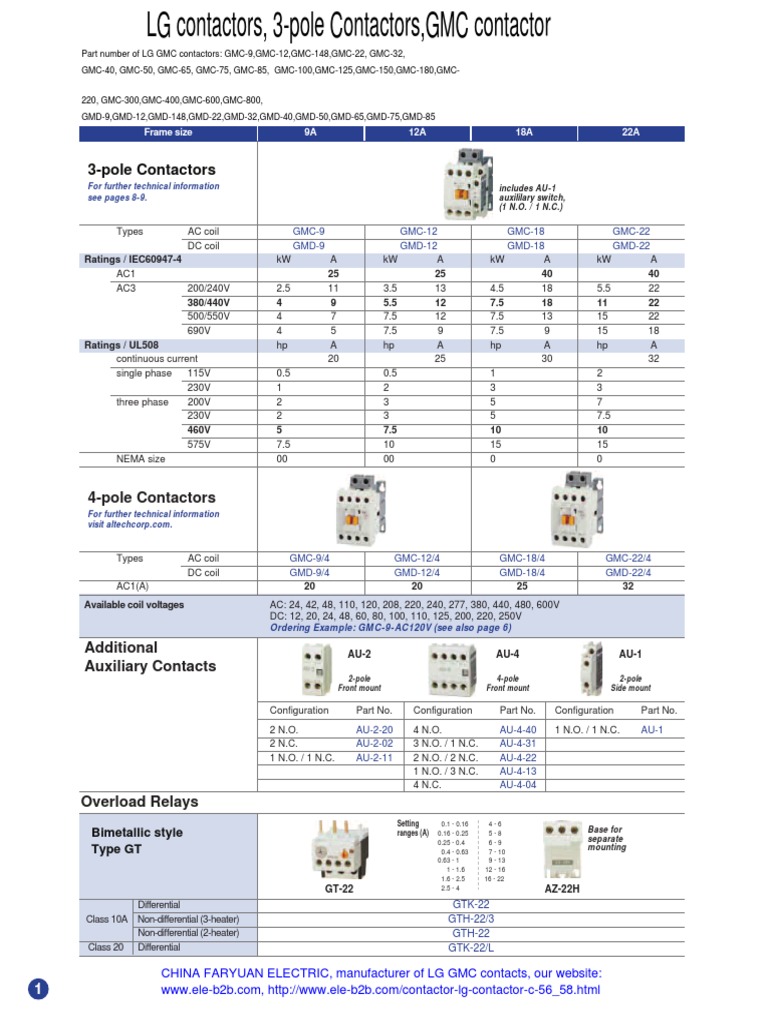 LG GMC Contactor | PDF | Relay | Mains Electricity