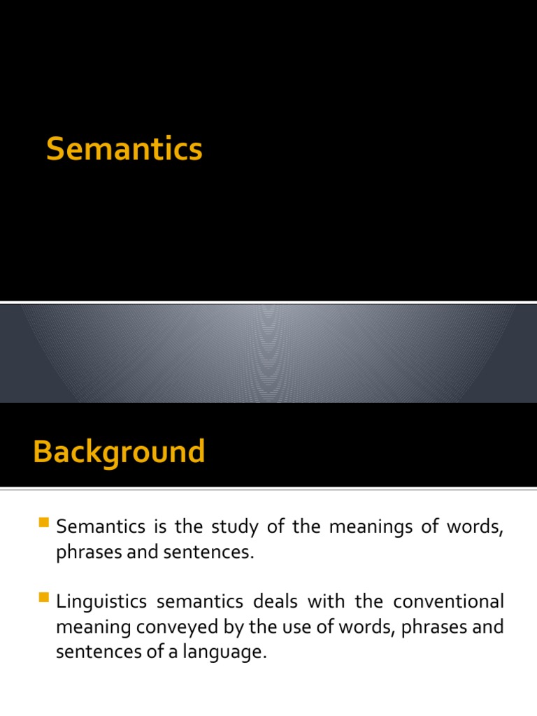2 Introduction To Semantics | PDF | Word | Noun