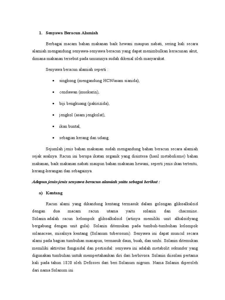 Senyawa Beracun Alamiah Dan Senyawa Racun Dari Mikroba | PDF