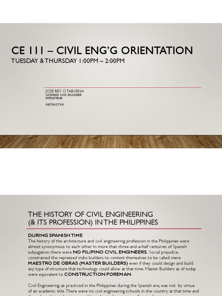 Ce 111 - Civil Einginering Orientation - 11042021 | PDF | Philippines