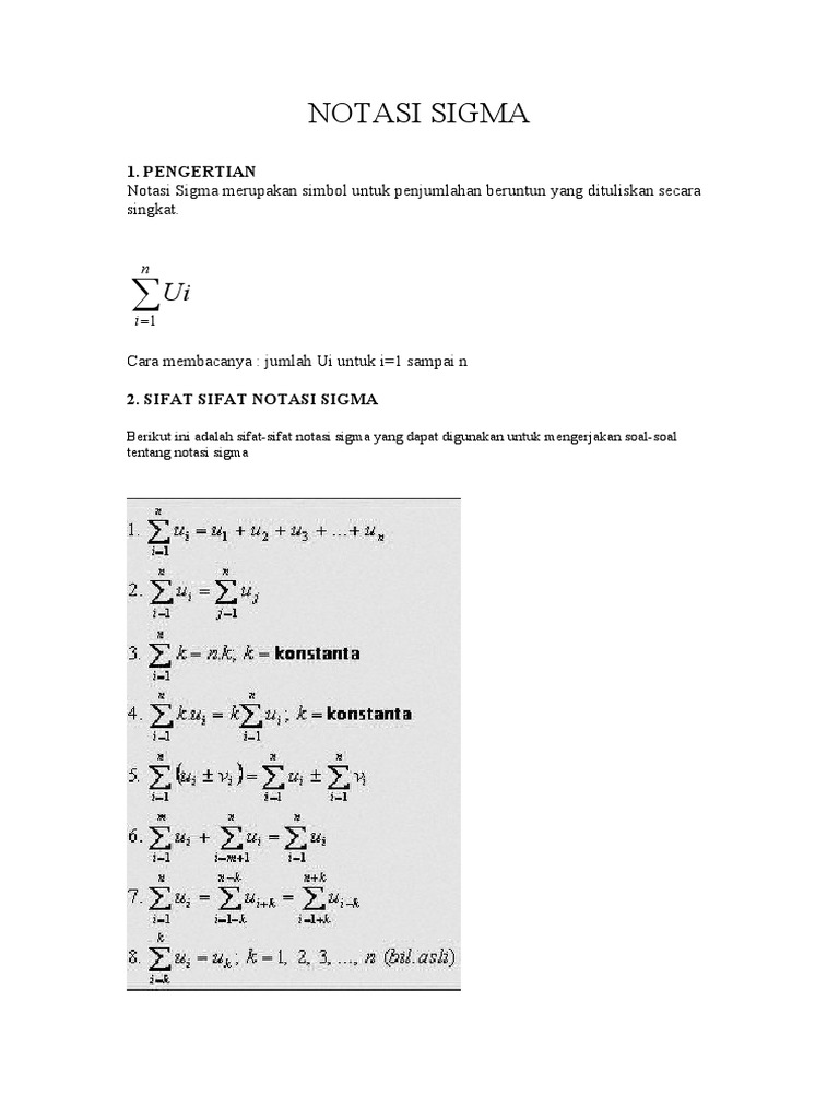 Notasi Sigma | PDF