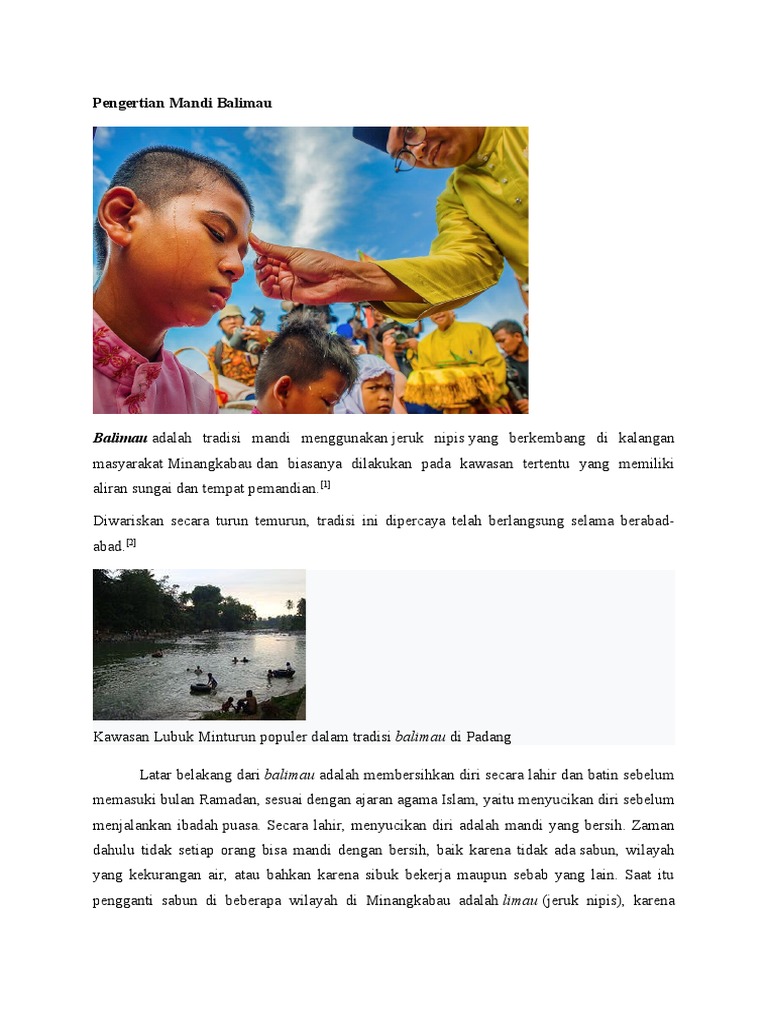 Tradisi Mandi Balimau Minangkabau | PDF | Agama & Spiritualitas