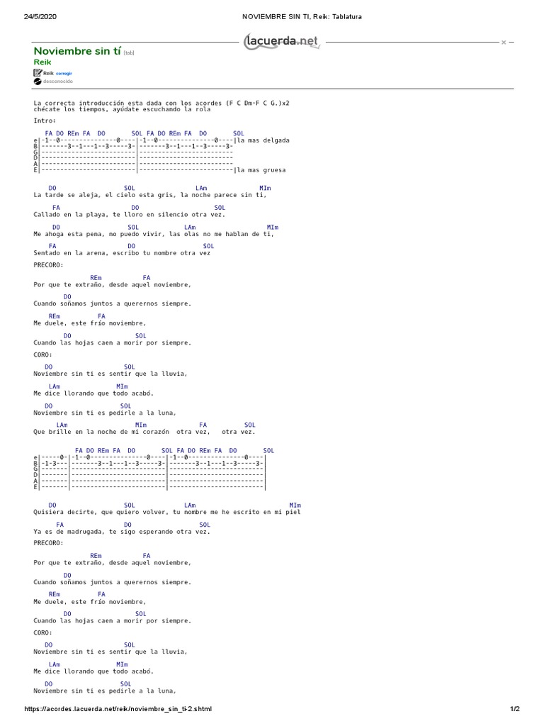 Noviembre sin ti | PDF