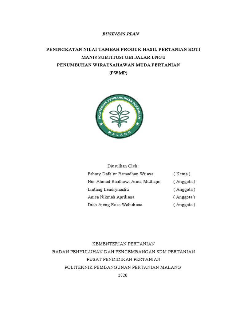 PWMP - Agri Bakery - Roti Manis Ubi Jalar Ungu | PDF | Teknologi & Rekayasa