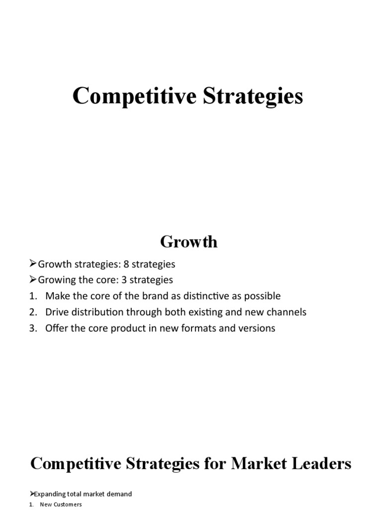 Competitive Strategies | PDF