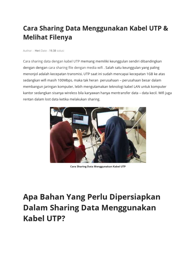Cara Sharing Data Menggunakan Kabel UTP | PDF | Bisnis | Komputer
