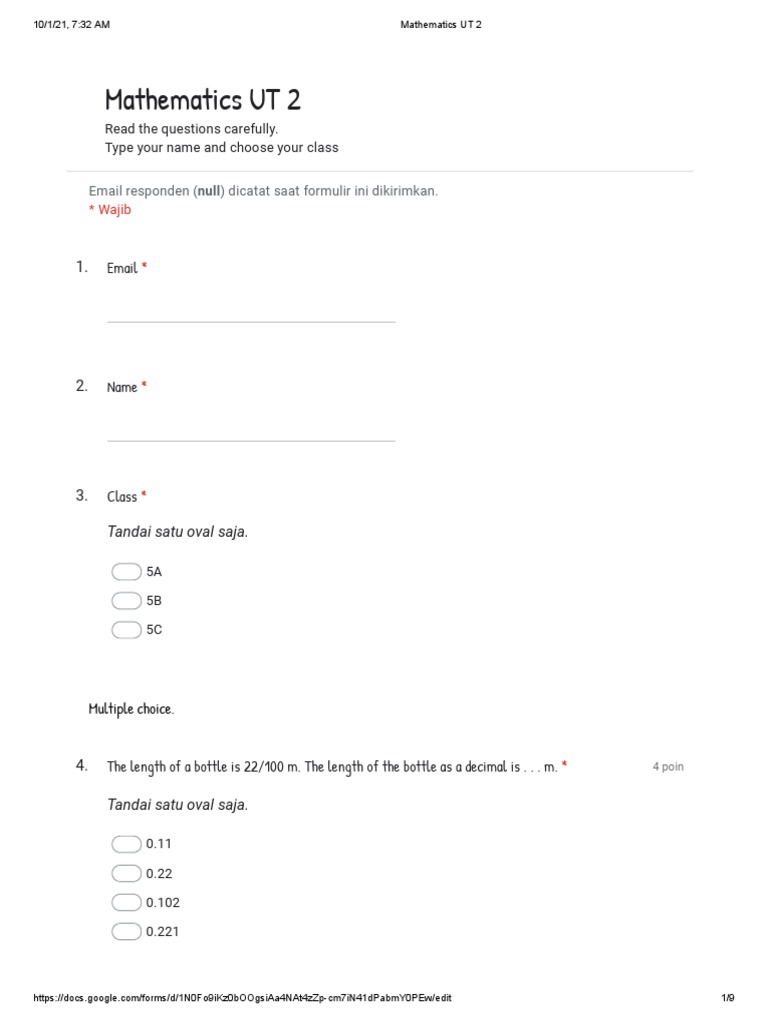 Mathematics UT 2: 1. Email | PDF | Mathematics