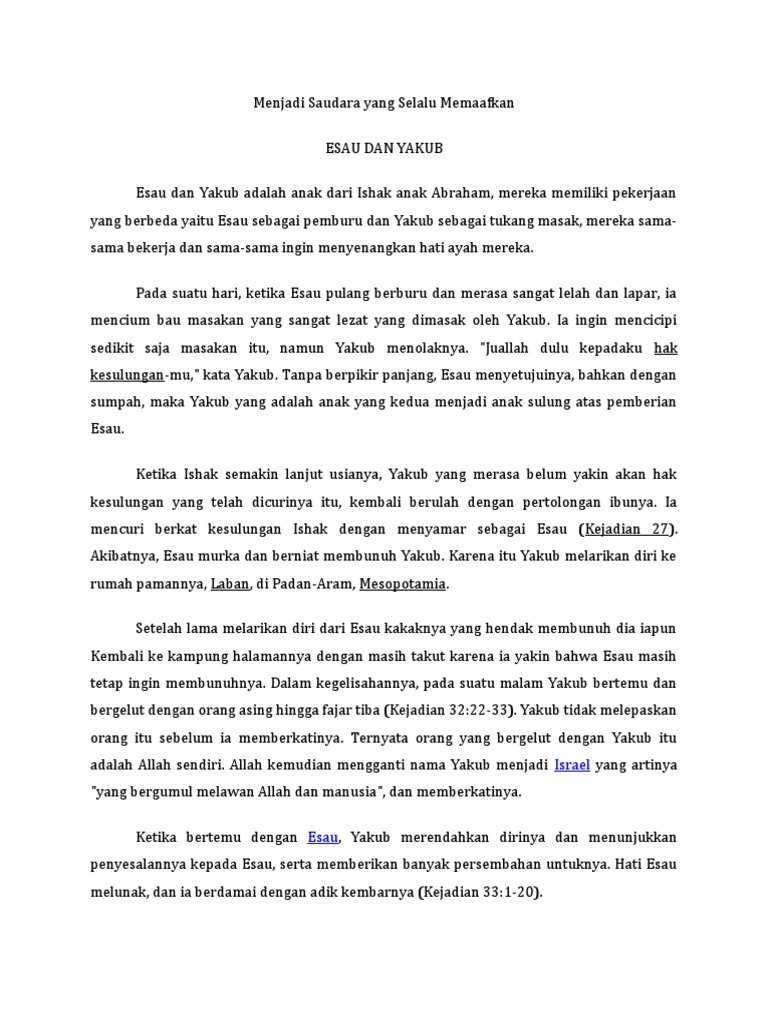 Pekerjaan Esau dan Yakub dalam Alkitab | PDF | Agama & Spiritualitas