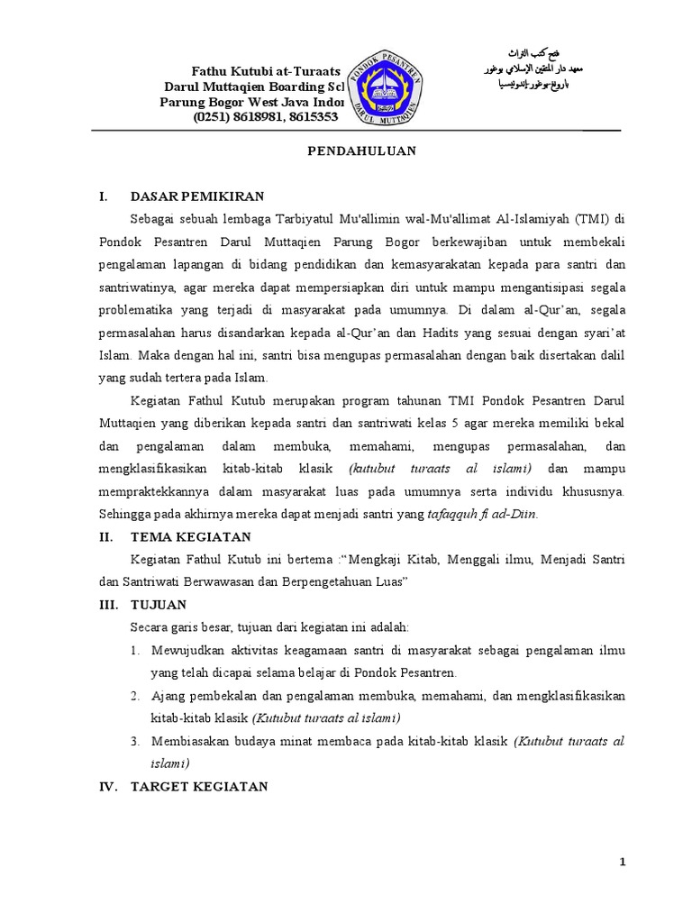 Proposal Fathul Kutub 2021 | PDF