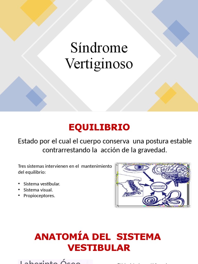 Síndrome Vertiginoso | PDF | Neurociencia | Especialidades Medicas