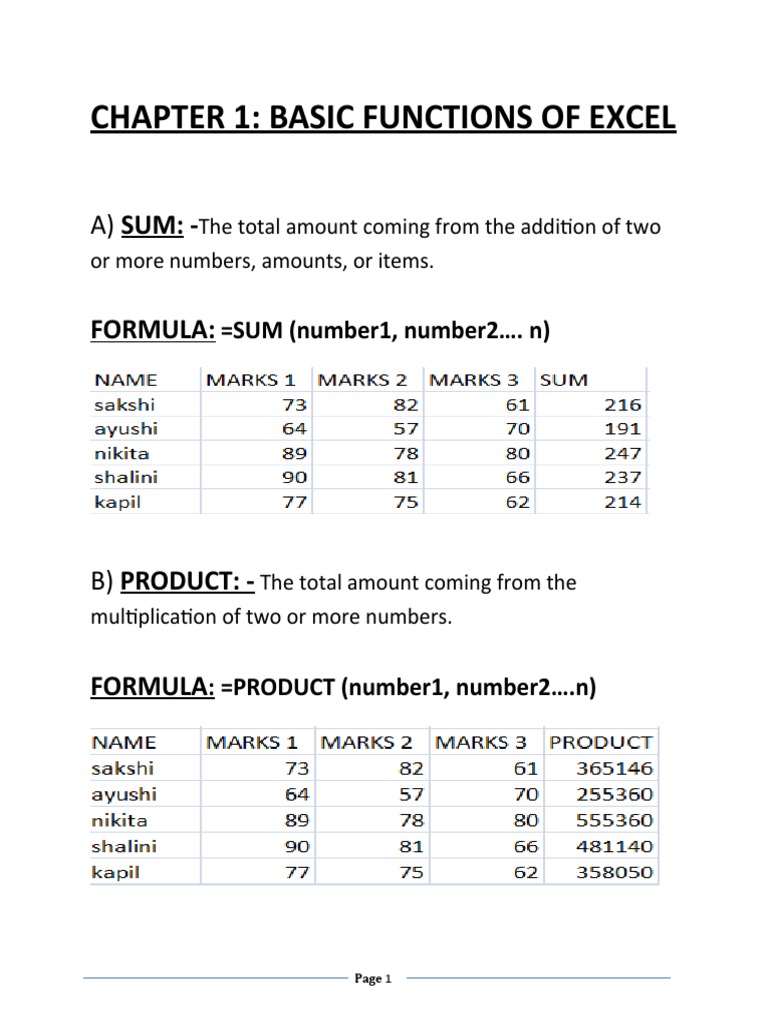 Basic Functions of Excel | PDF | Analysis Of Variance | Correlation And ...