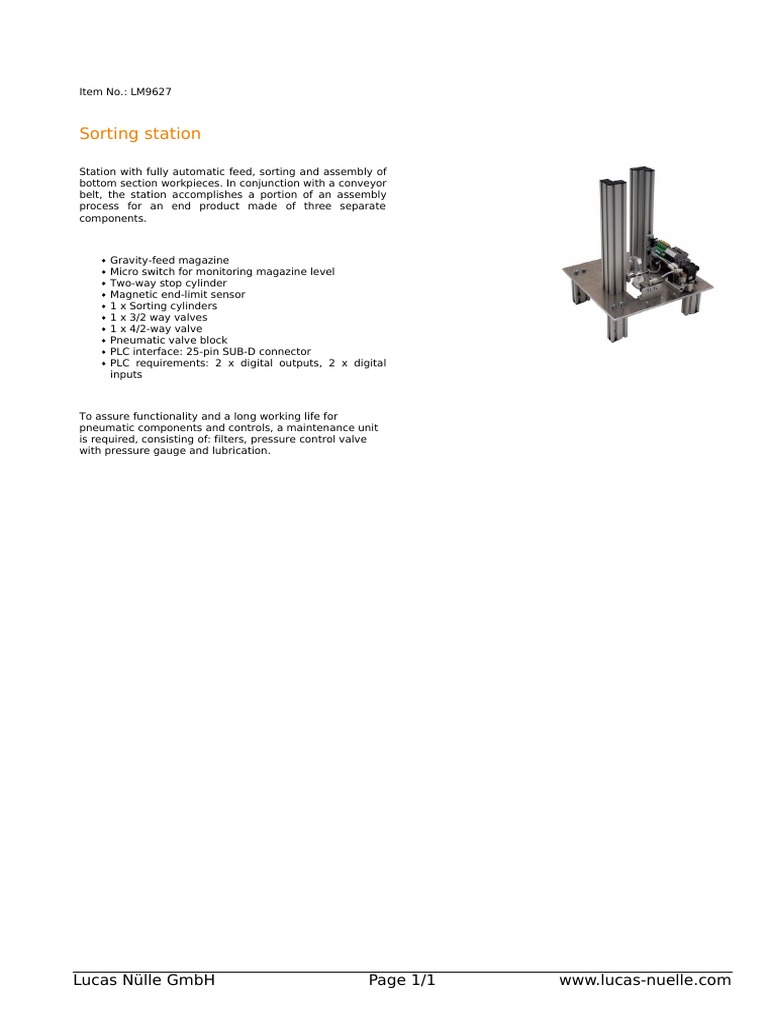 2181 E Sorting Station | PDF