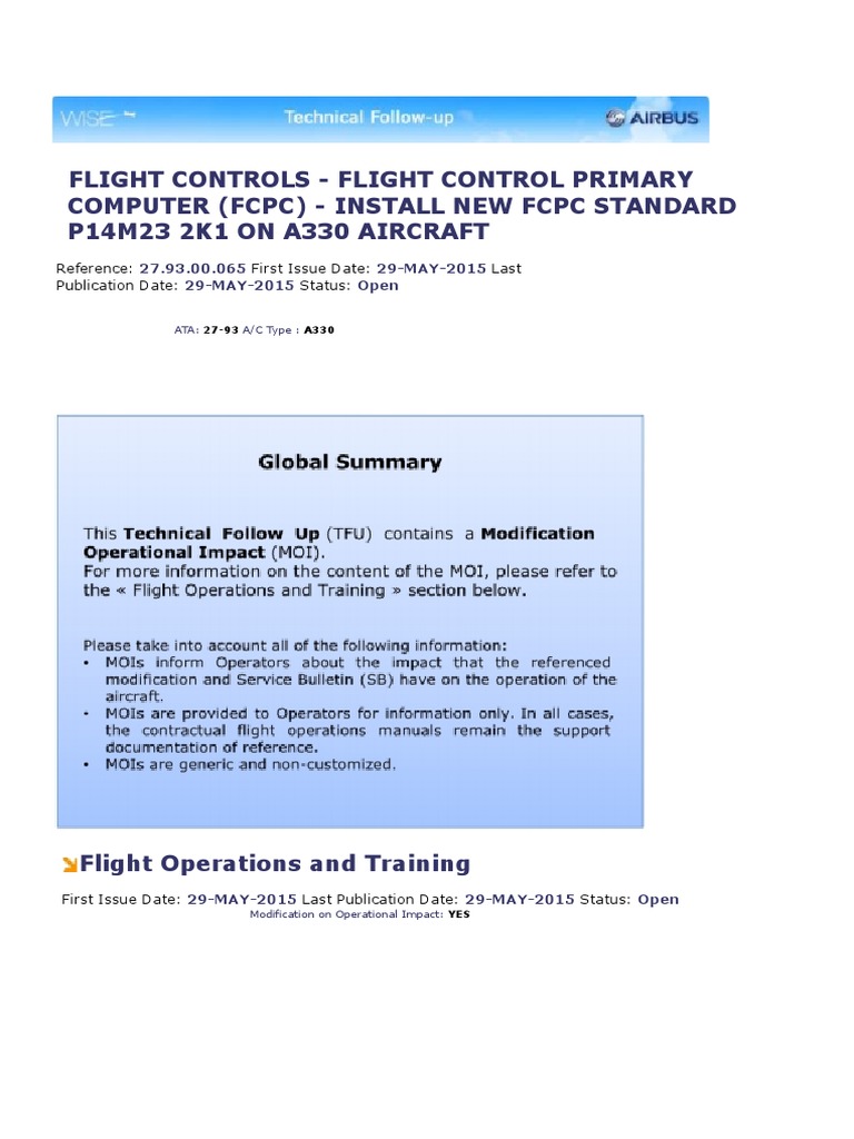 Ata 27-Flight Controls - Flight Control Primary | PDF | Aerospace ...