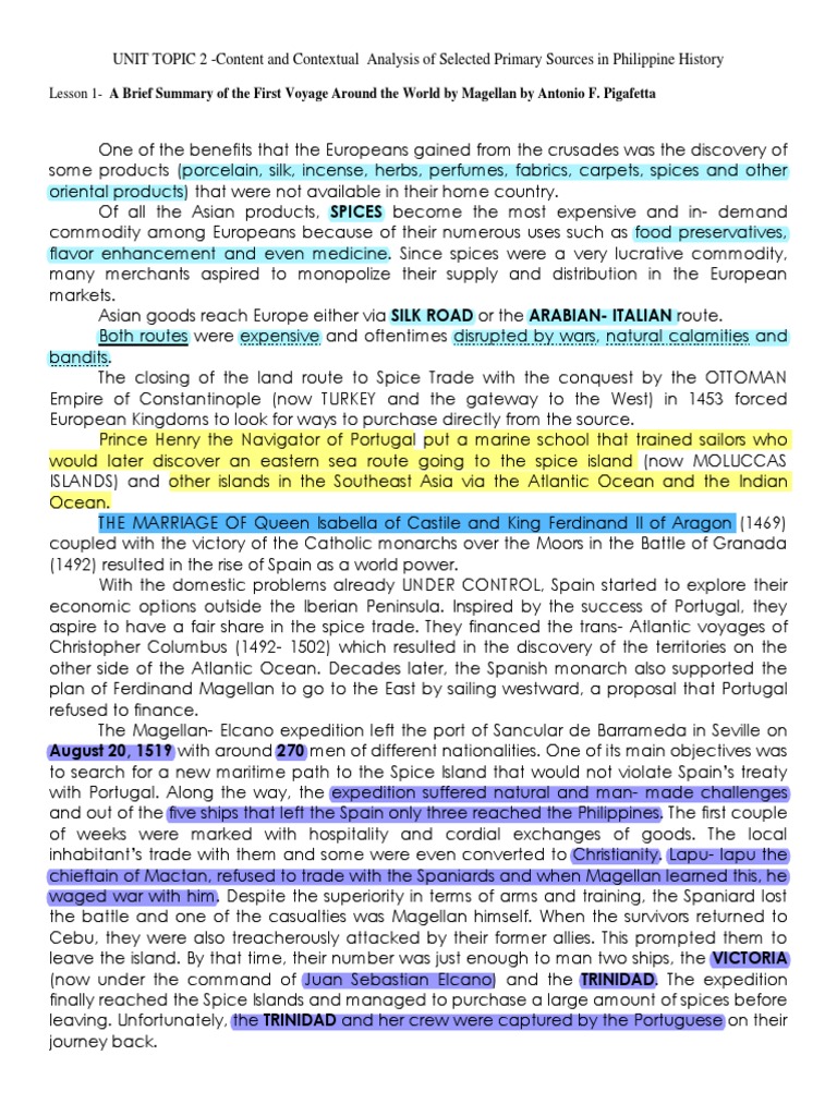 UNIT TOPIC 2 - Lesson 1 PH HISTORY | PDF | Age Of Discovery