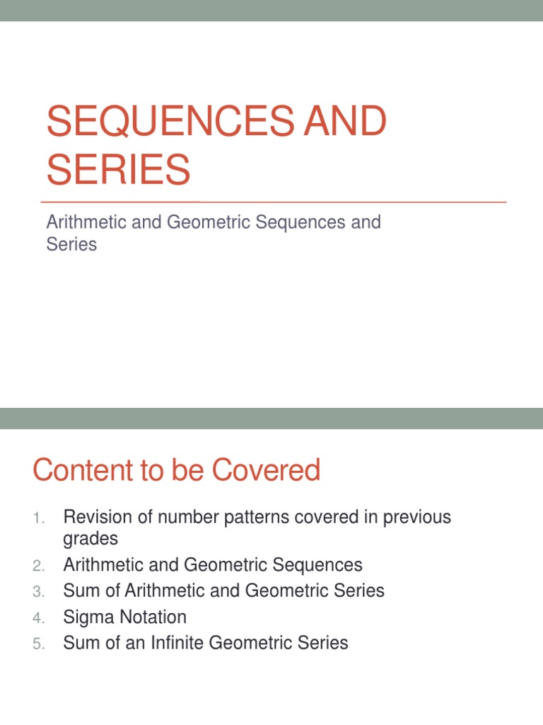 Arithmetic and Geometric Sequences and Series | PDF | Summation | Sequence
