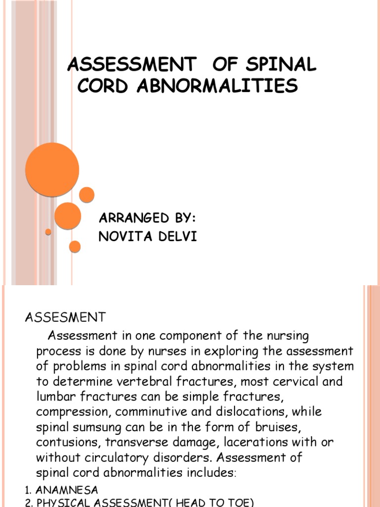 A Comprehensive Assessment of Spinal Cord Abnormalities: Identifying ...