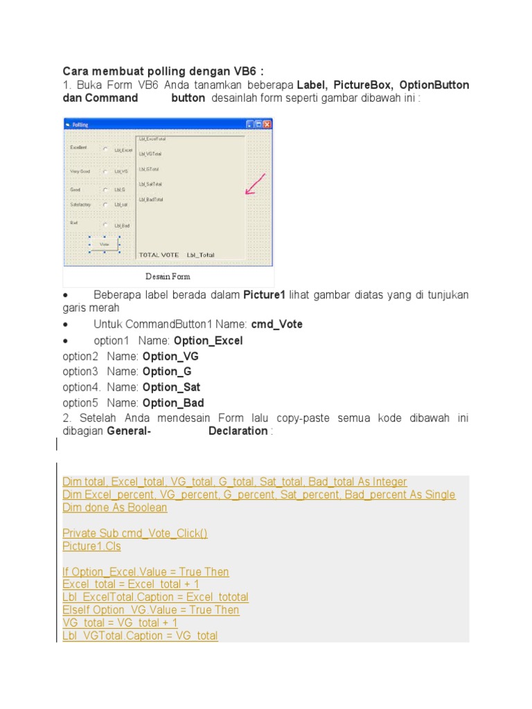 Cara Membuat Polling Dengan VB6 | PDF | My Sql | Databases