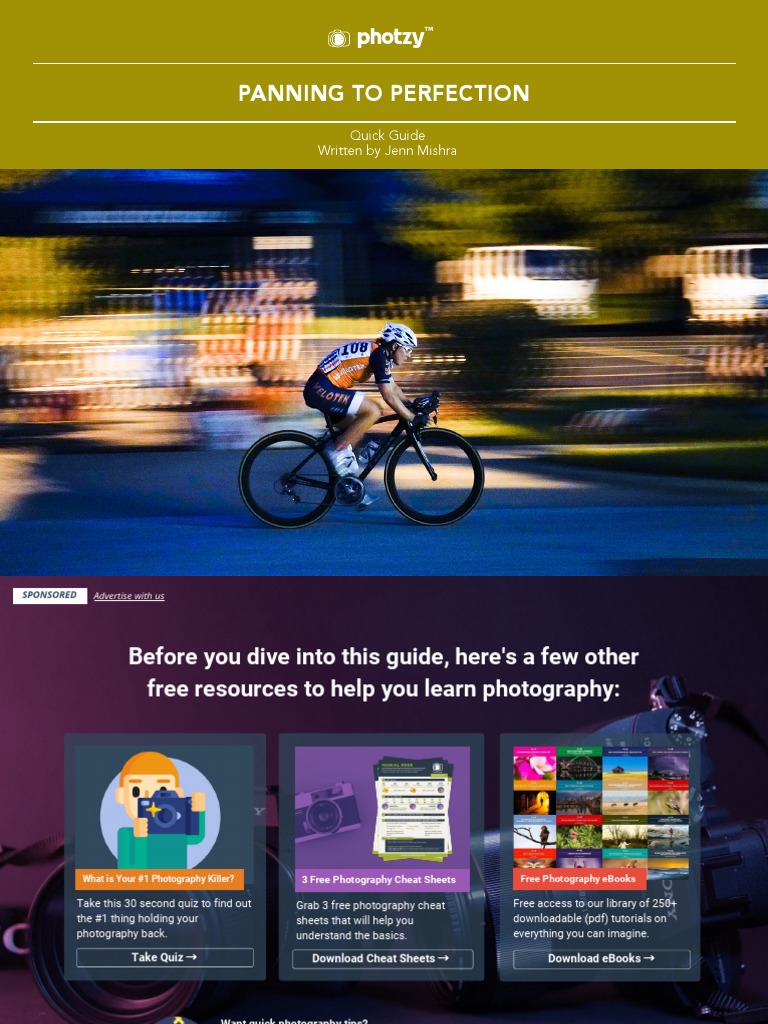 Panning To Perfection: Photzy | Download Free PDF | Shutter Speed | Camera